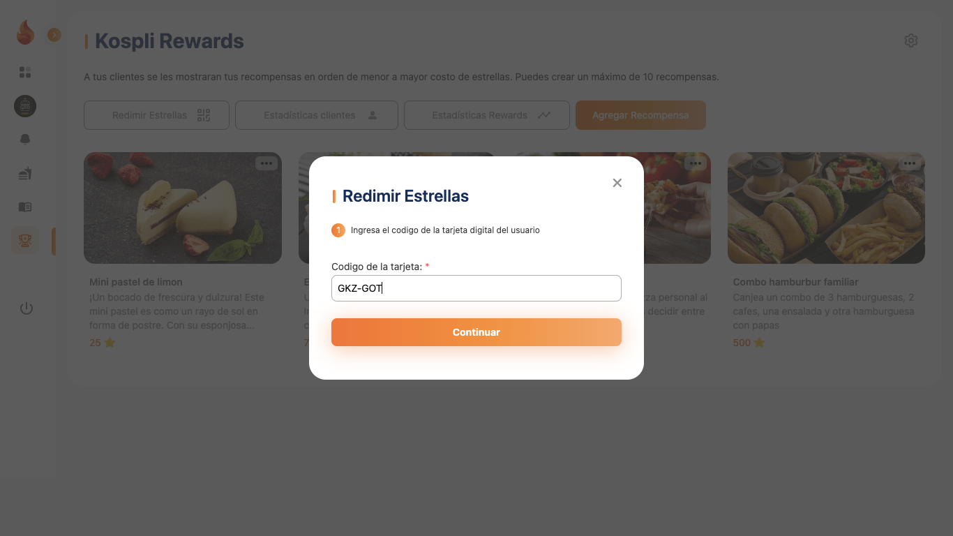 Kospli ~ Documentacion redimir recompensas